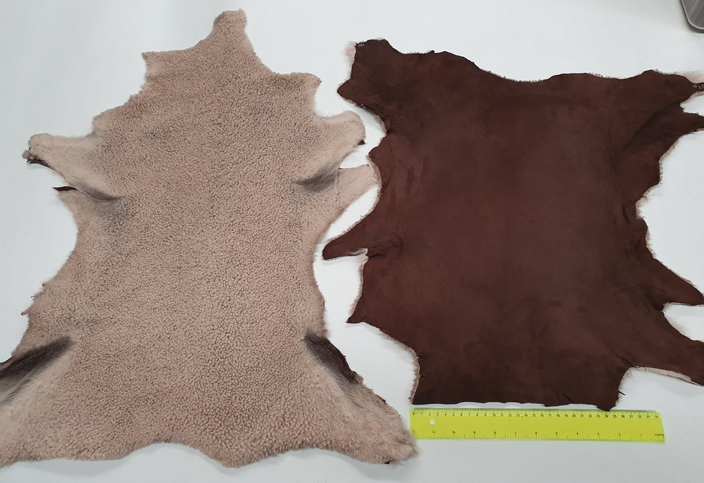 Slink Lamb Skins; Light Brown with Dark Brown Back – Rozcraft Ltd