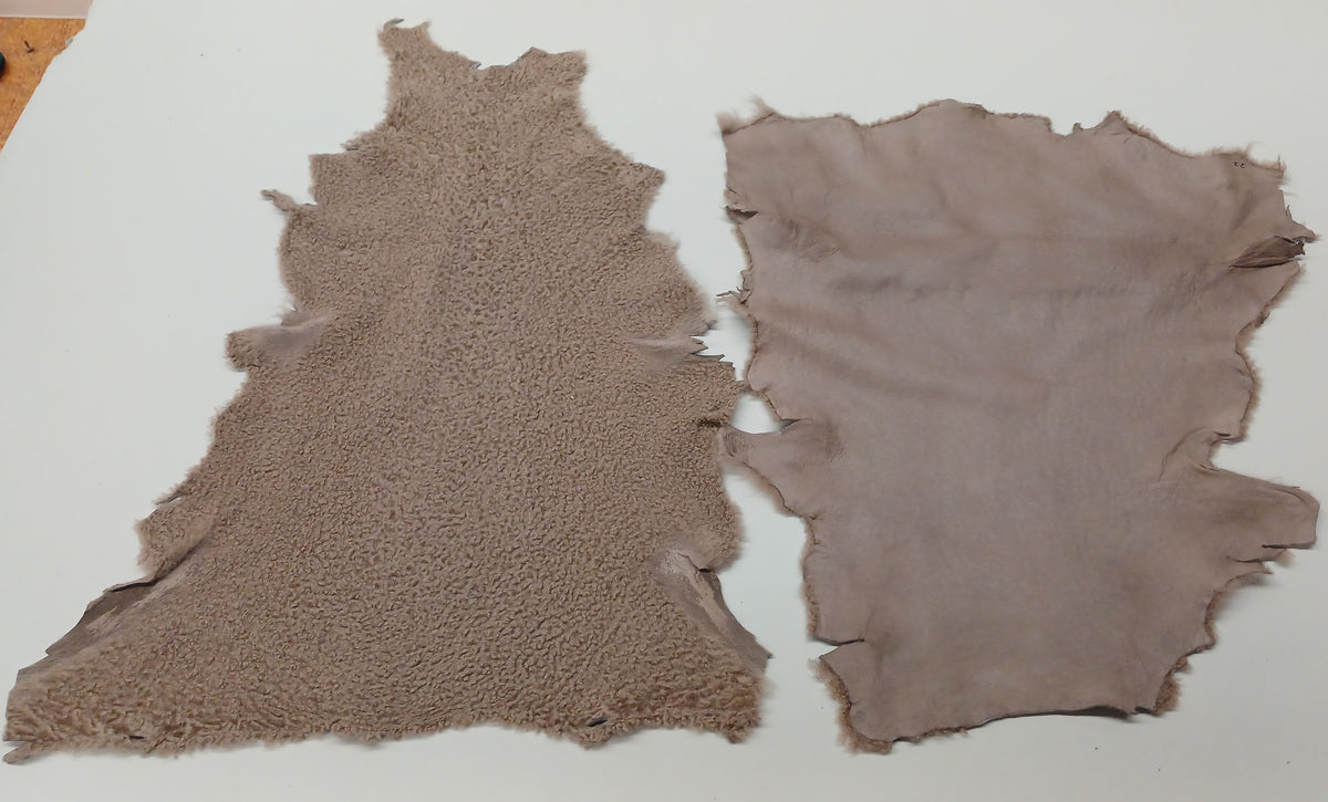 Slink Lamb Skins; Light Brown with Light Brown Back – Rozcraft Ltd